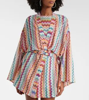 Missoni Zigzag Oversized Lame Wrap Cardigan