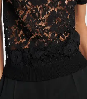 Valentino Garavani Floral Lace Crewneck Top