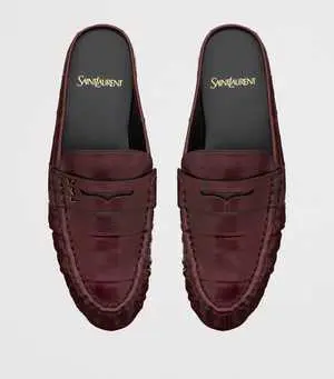 Saint Laurent Eel Leather Loafers - Burgundy