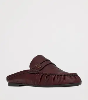 Saint Laurent Eel Leather Loafers - Burgundy