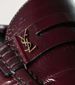 Saint Laurent Eel Leather Loafers - Burgundy