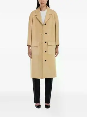 FERRAGAMO Single Breasted Suede Coat