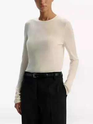 12 STOREEZ Crew Neck Fine Knit Top