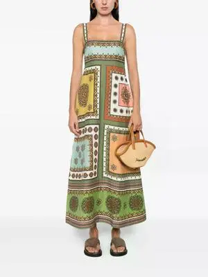 ALEMAIS Alemas Contina Square-neck Midi Dress