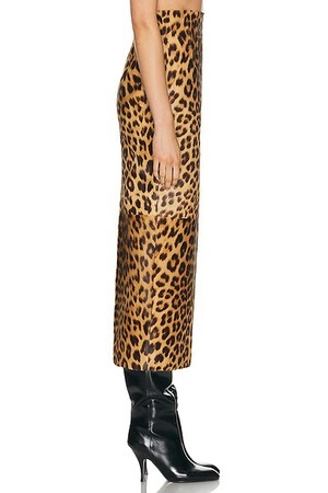 Khaite Loxley Print Calf Hair Skirt