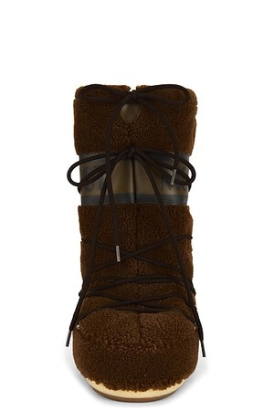 Moon Boot Icon Fleece Lace-up Boots - Brown