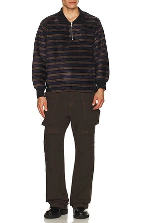 LE PERE Teddy Polo Jumper With Striped Pattern