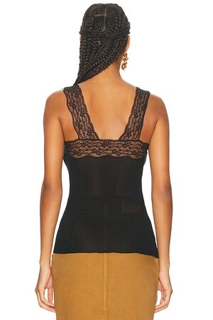Saint Laurent Lace Trimmed Tank