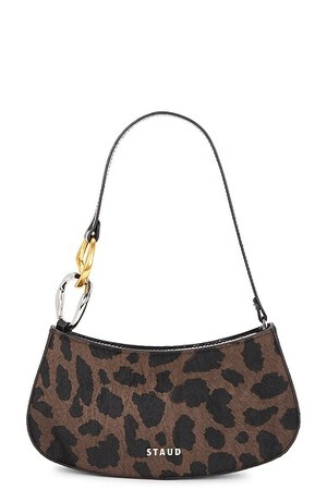Staud Ollie Print Calf Hair Shoulder Bag - Leopard