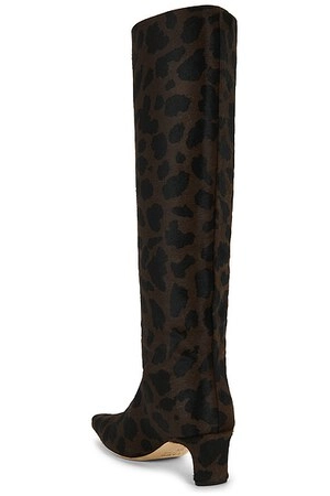 Staud Wally Print Calf Hair Boots - Leopard