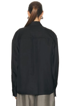 Alexander Wang Slashed Sleeve Button Up Shirt - Black