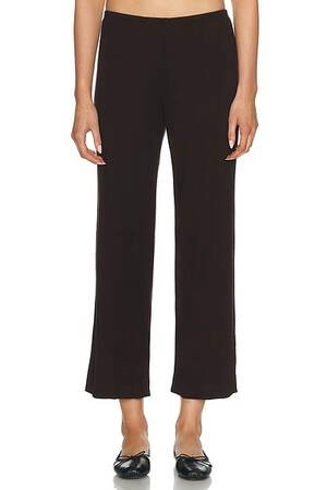 Donni. The Baby Rib Scallop Pant - Espresso