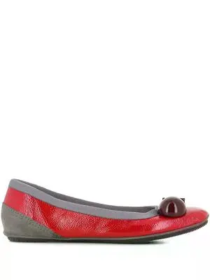 DOVE NUOTANO GLI SQUALI Becky Appliqué Ballet Flats - Red