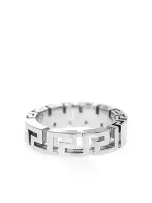 Versace Greca Motif Band Ring - Silver