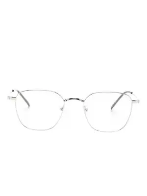 Saint Laurent Saint Laurent Eyewear Geometric Frame Glasses Silver