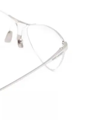 Saint Laurent Triangular-frame Glasses - Silver