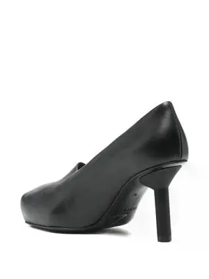 ALAINPAUL 80mm Square Toe Pumps - Black