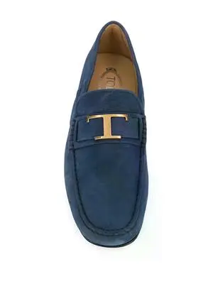 TOD'S T Plaque Suede Loafers