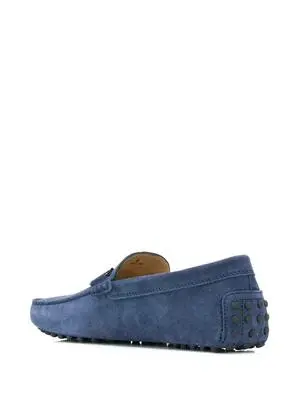 TOD'S Suede Loafers With Silver-tone Detailing