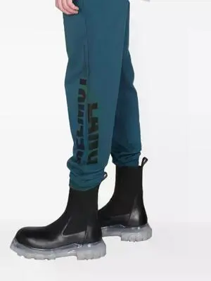 Helmut Lang Logo-detail Cotton Track Pants - Blue