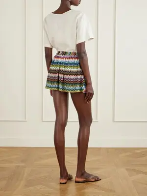 Missoni Striped Metallic Crochet-knit Shorts