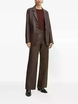 FORTE_FORTE Leather Single-breasted Blazer