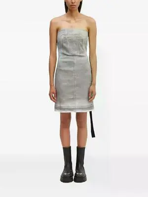 Rick Owens Strapless Seam-detail Midi Dress - Grey