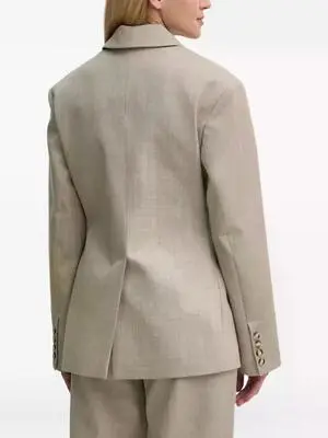 Nanushka Pacey Leather-trimmed Double-breasted Blazer