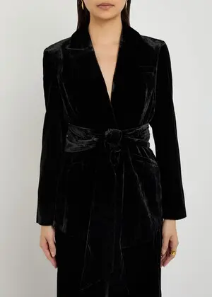 Veronica Beard Belted Velour Jacket