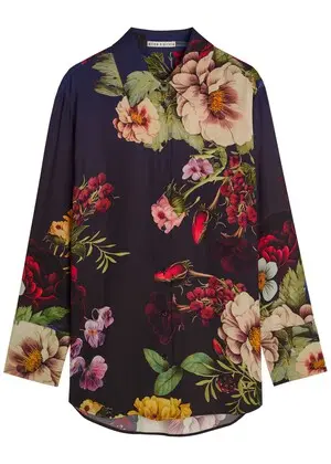 Alice + Olivia Finley Floral-print Satin Shirt - Multicoloured 1