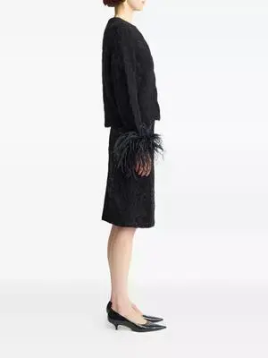 16Arlington Feather-trim Mohair Knit Cardigan