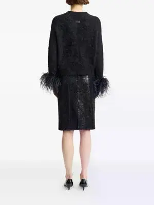 16Arlington Feather-trim Mohair Knit Cardigan