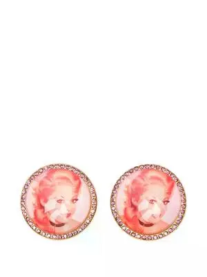 CHOPOVA LOWENA Portrait Rhinestone Embellished Hair Clips - Gold