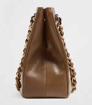 Valentino Garavani Leather Laseine Tote Bag - Brown