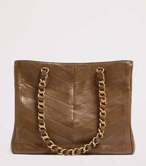 Valentino Garavani Leather Laseine Tote Bag - Brown