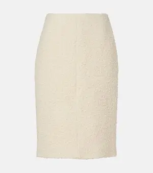 THE ROW Malva Wool Midi Skirt - White