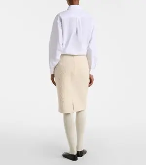 THE ROW Malva Wool Midi Skirt - White