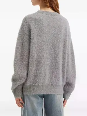 MINI CREAM Graphic Design Knit Sweater With Ribbon Detail - Grey
