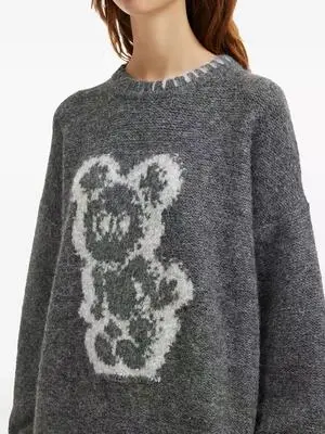 MINI CREAM Graphic Bear Knit Sweater