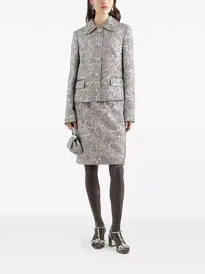 Dolce & Gabbana Floral-jacquard Lamé Skirt