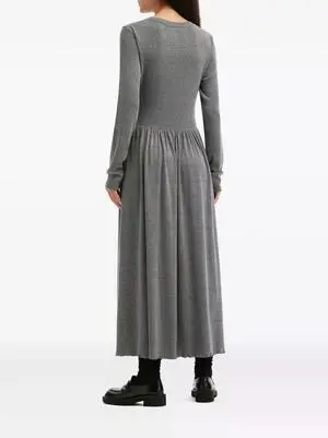 B+AB Long-sleeve Midi Dress With Pleated Skirt