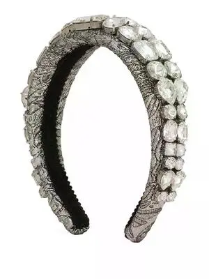 Dolce & Gabbana Floral Jacquard Crystal Embellished Headband