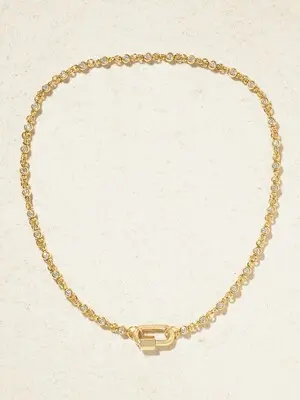 MARLA AARON 18-karat Diamond Necklace With Rolling Cans And Babylock Clasp - Gold