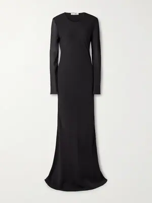 THE ROW Merita Silk-georgette Gown - Black