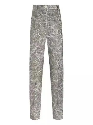 Dolce & Gabbana Tone Floral Jacquard Tailored Trousers