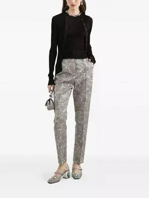 Dolce & Gabbana Tone Floral Jacquard Tailored Trousers