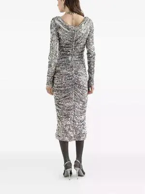 Dolce & Gabbana Draped Sequin Midi Dress