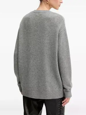 From Future Cat Detail Round Neck Long Sleeve Sweater