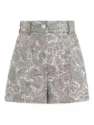 Dolce & Gabbana Floral Jacquard Shorts - Silver