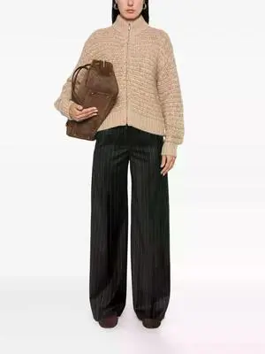 Peserico Zip-fastening Ribbed Knit Cardigan